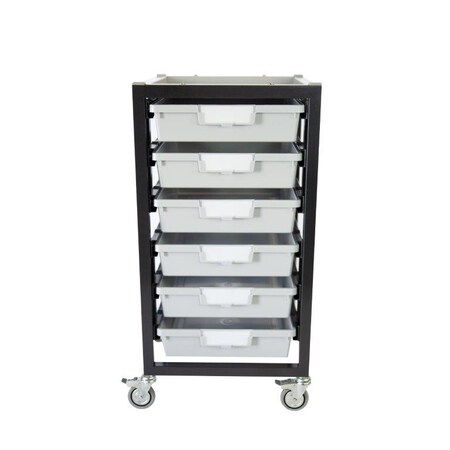 Storsystem Commercial Grade Mobile Bin Storage Cart with 6 Gray High ...