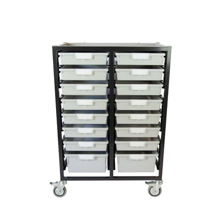 Storsystem Commercial Grade Mobile Bin Storage Cart with 16 Gray High ...