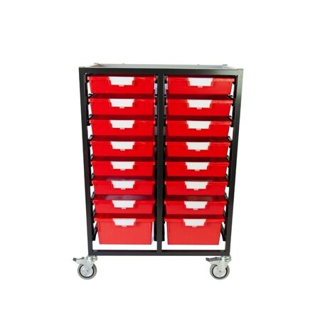 Storsystem Commercial Grade Mobile Bin Storage Cart with 16 Red High ...