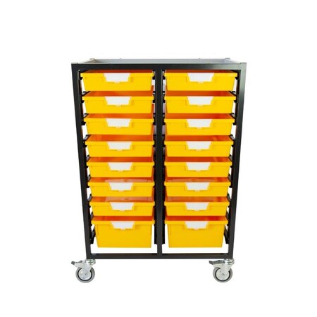 Storsystem Commercial Grade Mobile Bin Storage Cart with 16 Yellow High ...