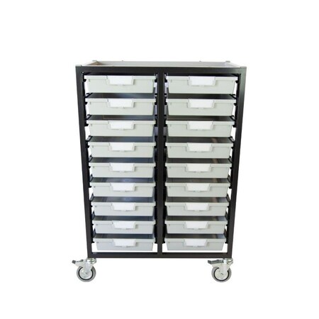 Storsystem Commercial Grade Mobile Bin Storage Cart with 18 Gray High ...