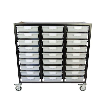 Storsystem Commercial Grade Mobile Bin Storage Cart with 27 Gray High ...