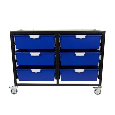 Storsystem Commercial Grade Mobile Bin Storage Cart with 6 Blue High ...