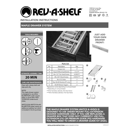 Rev-A-Shelf Wood Base Cabinet Two-Tier K-Cup Replacement Drawer System ...