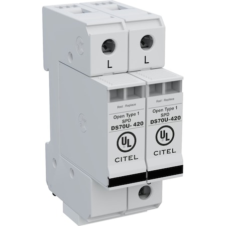 Citel Surge Protection Device, 1 Phase, 240/480V, 2 Wires DS72US-240T ...