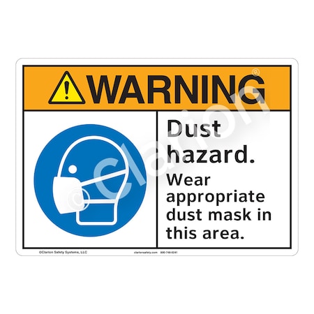 Clarion Safety Systems ANSI/ISO Compliant Warning Dust Hazard Safety ...