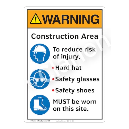 Clarion Safety Systems ANSI/ISO Compliant Warning Construction Area ...