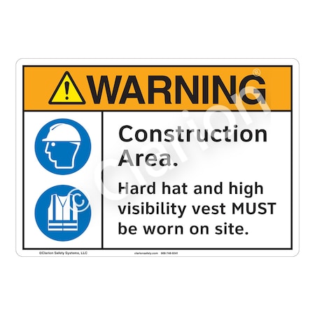 Clarion Safety Systems ANSI/ISO Compliant Warning Construction Area ...