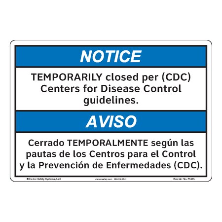 Clarion Safety Systems ANSI/ISO Compliant Notice/Temporarily Closed ...