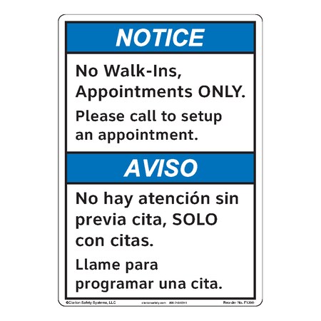 Clarion Safety Systems ANSI/ISO Compliant Notice/No Walk Ins Safety ...