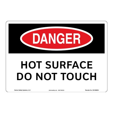 Clarion Safety Systems OSHA Compliant Danger/Hot Surface Safety Signs ...