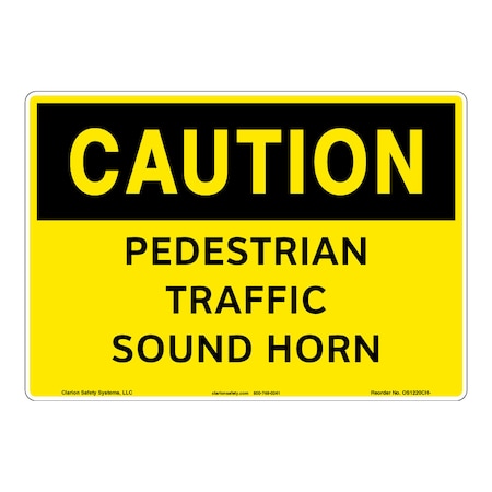 Clarion Safety Systems OSHA Compliant Caution/Pedestrian Traffic Safety ...