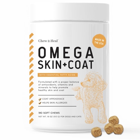 Chew + Heal Omega Skin & Coat - 180 Chews CH-OMEGA-SKIN-COAT-180PK | Zoro