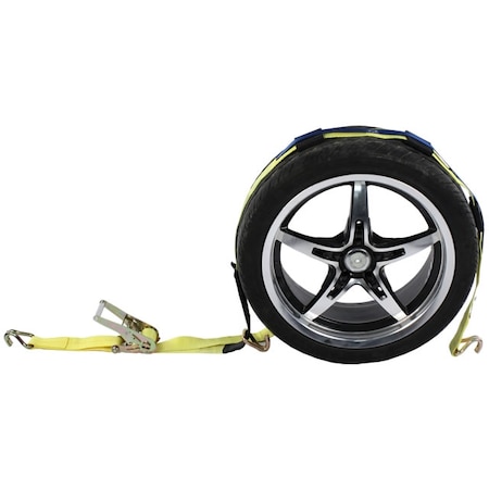 Us Cargo Control Wheel Strap with Wire Hooks & 3 Rubber Blocks ...