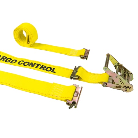 Us Cargo Control 2" x 12' Yellow E-Track Ratchet Strap w/Double-Fitted ...