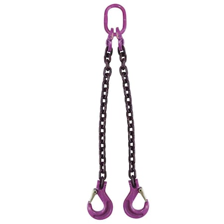Us Cargo Control 3/4" x 18' - 2 Leg Chain Sling w/ Sling Hooks - Grade ...