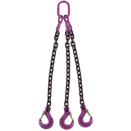 Us Cargo Control 5/8" x 18' - 3 Leg Chain Sling w/ Sling Hooks - Grade ...