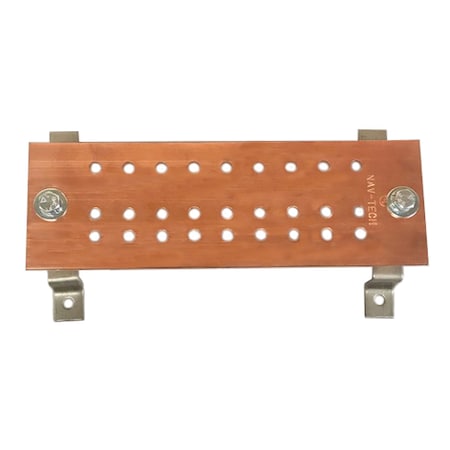 Connecticut Electric COPPER GROUND BAR WITH 4 ROWS OF 9 HOLES, 4"X12"X1 ...