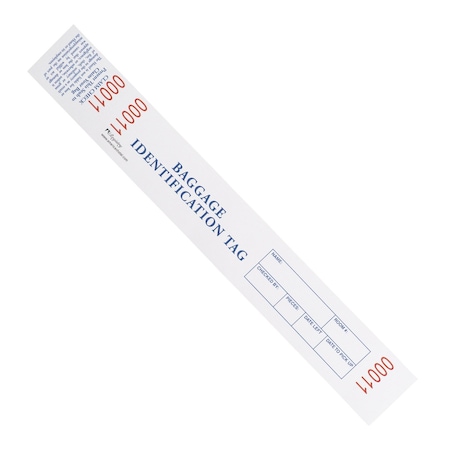Registry Adhering Baggage Claim Tag, 1000PK U72ABTAH | Zoro