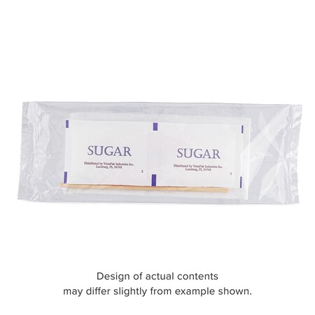 Vistpak Basic Condiment Kit with Wood Stirrer, 250PK CA625WAM | Zoro