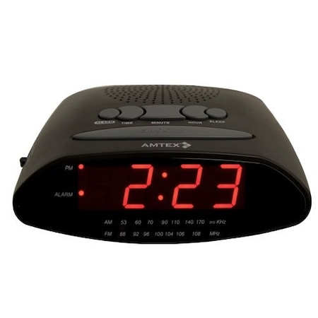 Amtex Alarm Clock Radio , Red Led Display 3940080 | Zoro