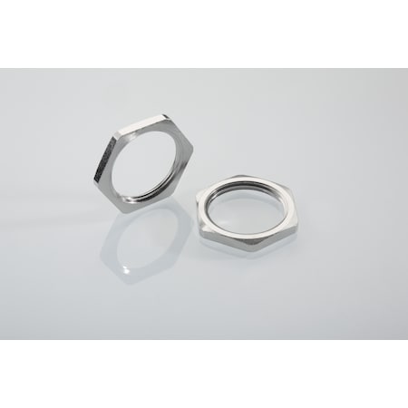 Pflitsch Lock Nut, M50-1.50, Nickel Plated Brass, Nickel 250/5 | Zoro