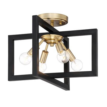 Designers Fountain 14.75in Xander 4-Light Aged Warm Brass Ceiling Light ...
