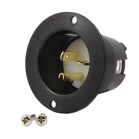 Ac Works 20A 125V NEMA 5-20P Flanged Power Input Inlet ASIN520P | Zoro