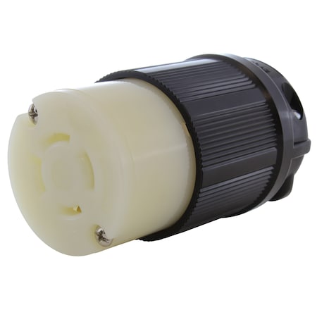 Ac Works Locking Connector, L16-20R, 20 A, 480V AC, Three Phase, Black ...