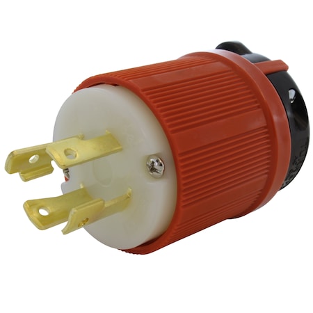 Ac Works Locking Plug, L16-30P, 30 A, 480V AC, Three Phase, Orange ...