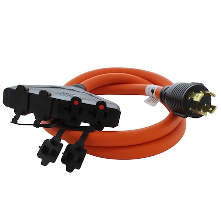 Ac Works Adapter Cable, STW, 5-15/20R, L14-30P, 5ft., Orange L1430F520 ...