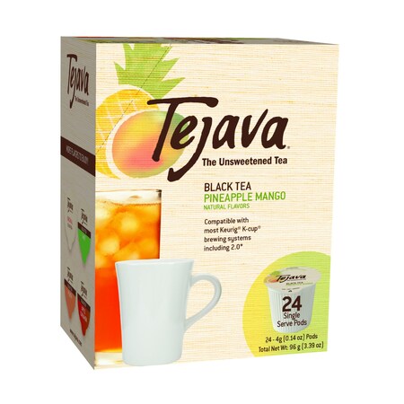 Tejava Pineapple Mango Unsweetened Black Tea Pods, PK 24 40131 | Zoro