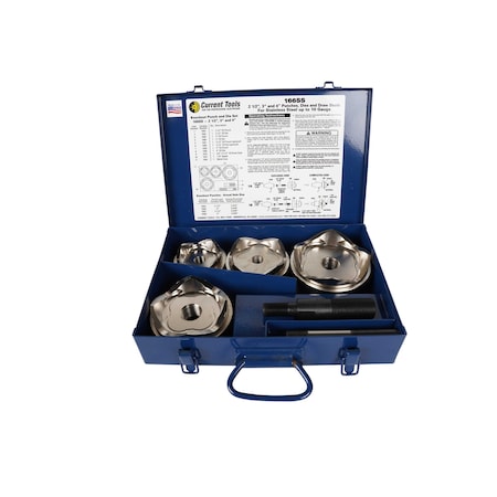 Current Tools 2-1/2" to 4" Knock-Out Set for Stainless Steel 166SS | Zoro