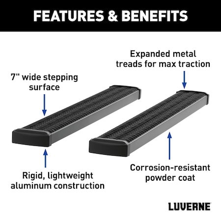 Luverne Grip Step 7 x 88 Aluminum W2W Running Boards Select Silverado ...