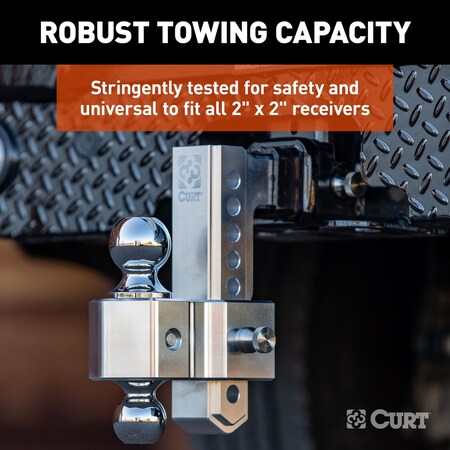 Curt AlumaLite Adjustable Aluminum Hitch with Dual Ball, 7-1/2'' Drop ...