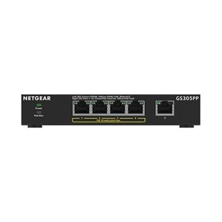 Netgear 5P GB PoE Plu Unmanag Switch, GS305PP100NAS GS305PP-100NAS | Zoro