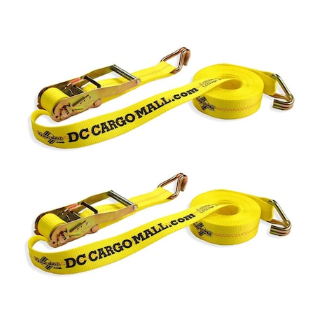 Dc Cargo 2in X 27' Ratcheting Tie-down Cargo Strap With Wire Double J ...