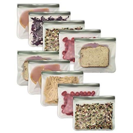 Better Kitchen Products Reusable Sandwich Food Bags, Double Zip Lock ...