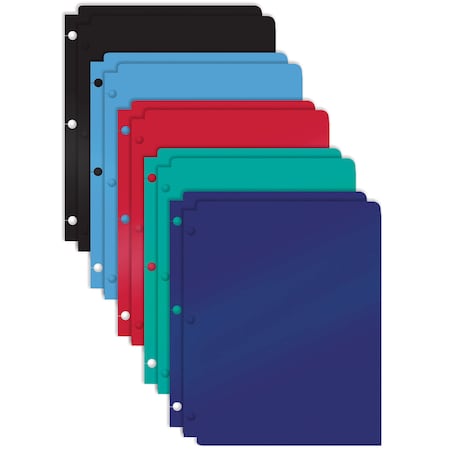 Better Office Products 2 Pkt Plastic Folder Portfolio, 3 Hole Punched ...