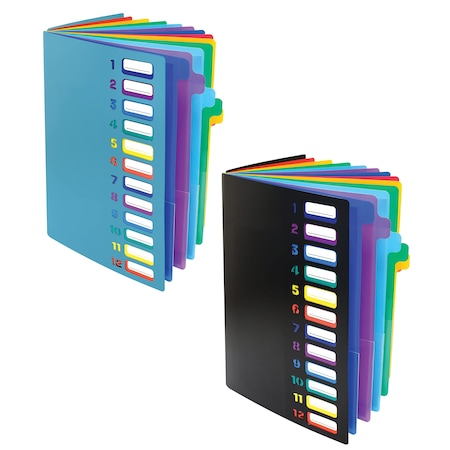 Better Office Products Expanding File Folder W/12 Colored Tabs, 24 ...