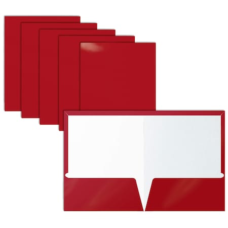 Better Office Products 2 Pocket Glossy Laminated Paper Folders ...
