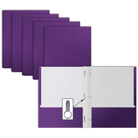 Better Office Products 2 Pocket Paper Folders Portfolio W/Prongs, Matte ...