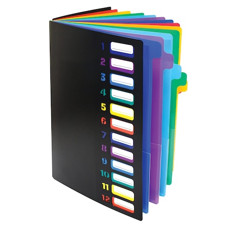 Better Office Products Expanding File Folder W/12 Colored Tabs, 24 ...