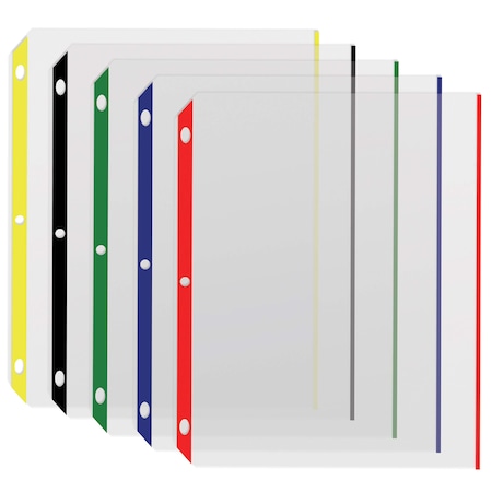 Better Office Products Sheet Protectors, Color Coded Edge, 8.5in. x ...