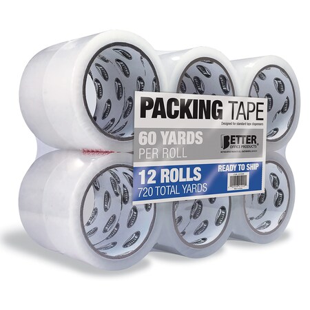 Better Office Products Clear Packing Tape Refill Rolls, Heavy Duty, 1 ...