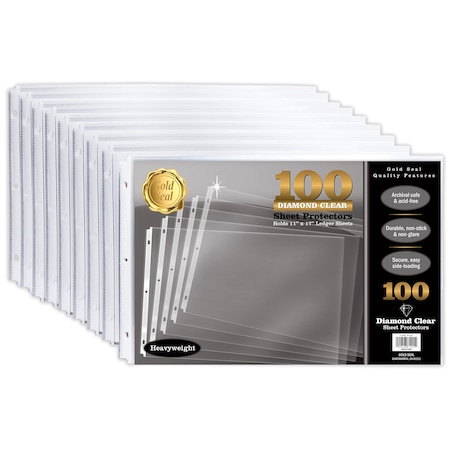 Gold Seal Sheet Protectors, 11in. x 17in. Heavyweight Diamond Clear ...