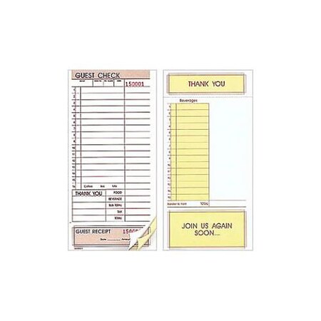 Rdw 3-Part Padded Guest Checks, 250 Count, PK8 3170PAD | Zoro