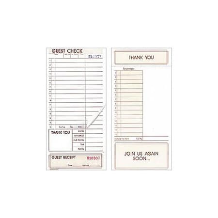 Rdw 2-Part Loose Black Carbon Guest Checks, PK2000 3148 | Zoro