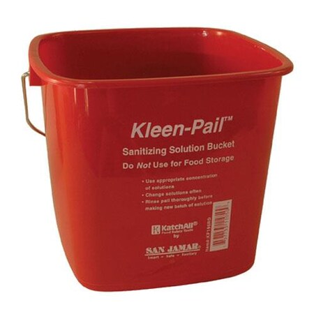 San Jamar 6 qt Kleen-Pail® Red Sanitizer Bucket KP196RD | Zoro