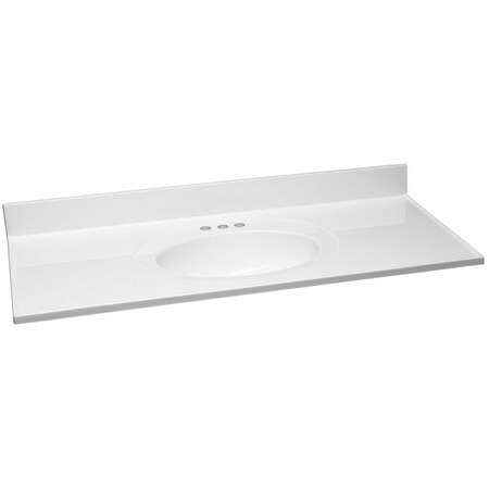 Design House Cultured Marble Vanity Top 49x22, Solid White 586255 | Zoro
